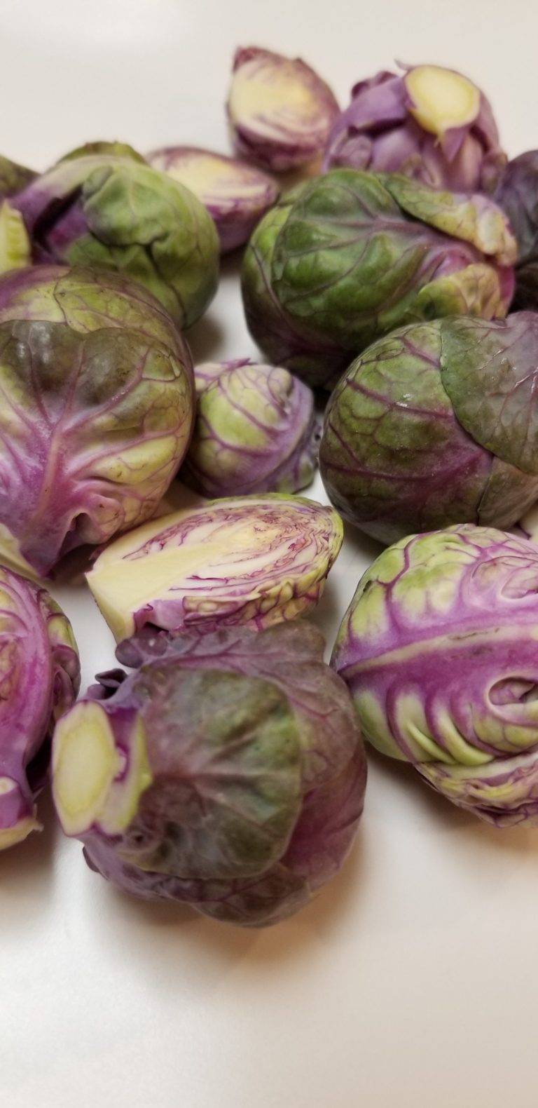 Roasted Purple Brussels Sprouts with Cranberries, Pecans, Gorgonzola ...